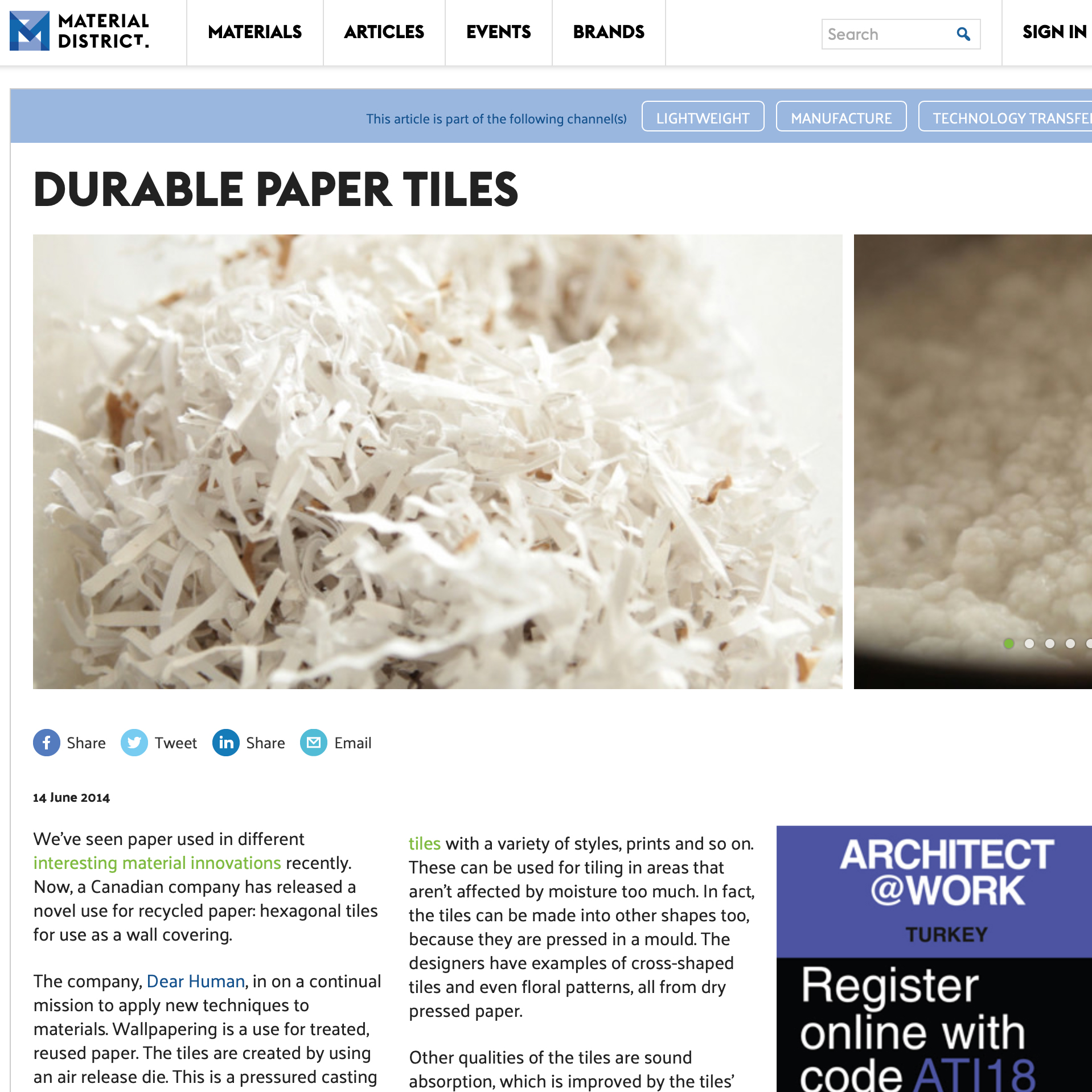 Material, Netherlands — Papertile